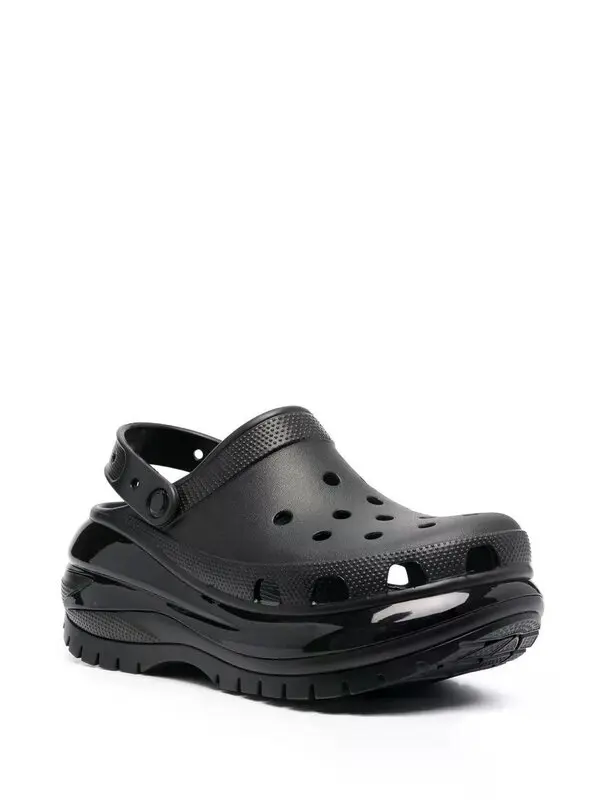 CROCS Perforated Platform Clogs - Black