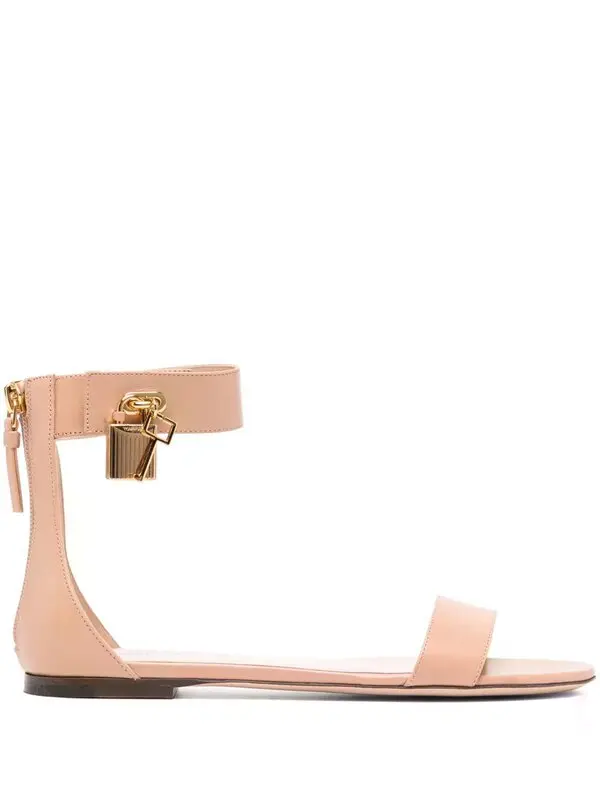TOM FORD Leather Flat Sandals - Neutrals