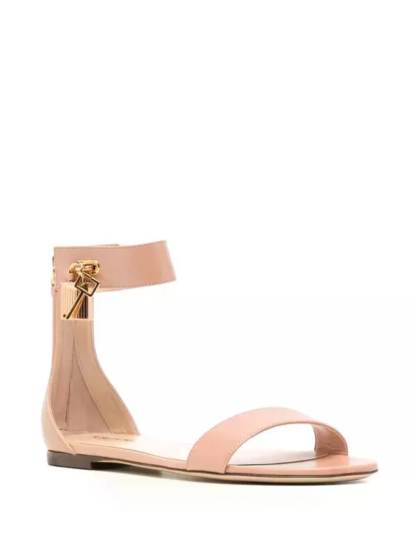 TOM FORD Leather Flat Sandals - Neutrals