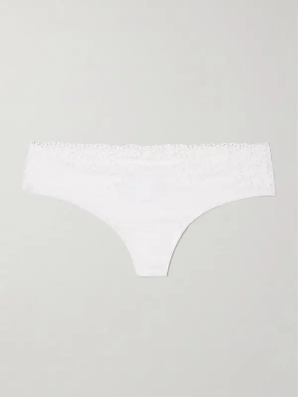 Commando Double Take Lace-trimmed Thong - White