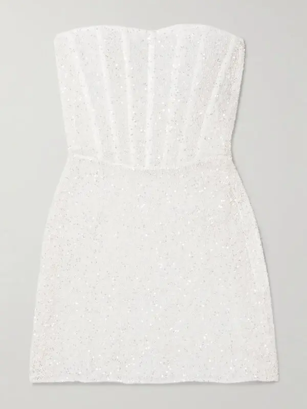 Kiki De Montparnasse Ange Embellished Lace Mini Dress - Neutrals