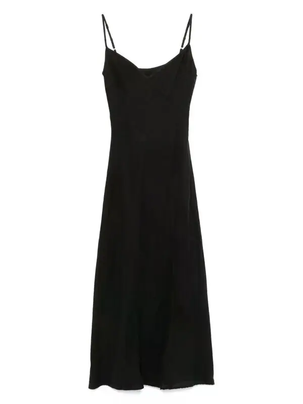 120% Lino Linen Maxi Dress In Black - 31% Off | Editorialist