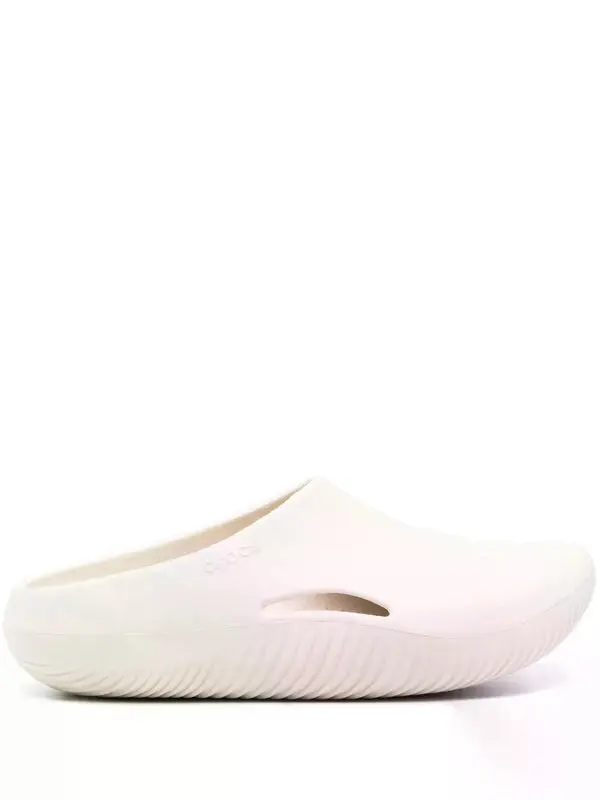 CROCS Logo-embossed Round-toe Slides - Neutrals