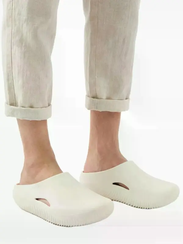 CROCS Logo-embossed Round-toe Slides - Neutrals