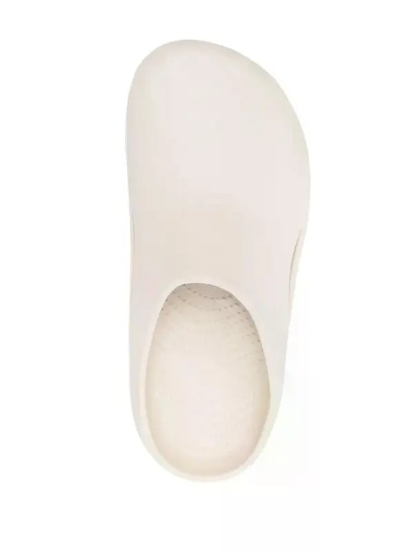 CROCS Logo-embossed Round-toe Slides - Neutrals