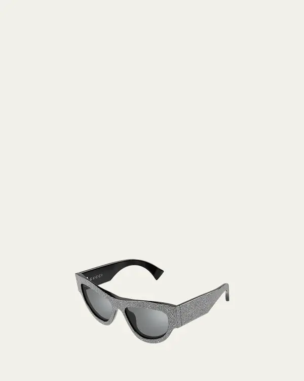 Gucci Gg Crystal Embellished Sunglasses - Black