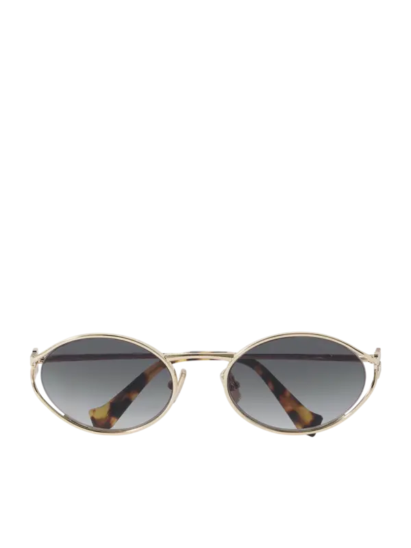 Miu Miu Oval-frame Sunglasses - Gold