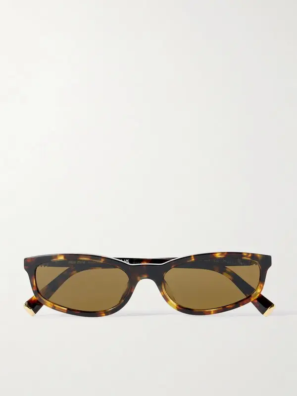 Miu Miu Oval-frame Sunglasses - Tortoiseshell
