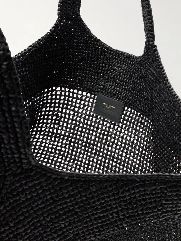 Saint Laurent Icare Maxi Raffia Tote - Black