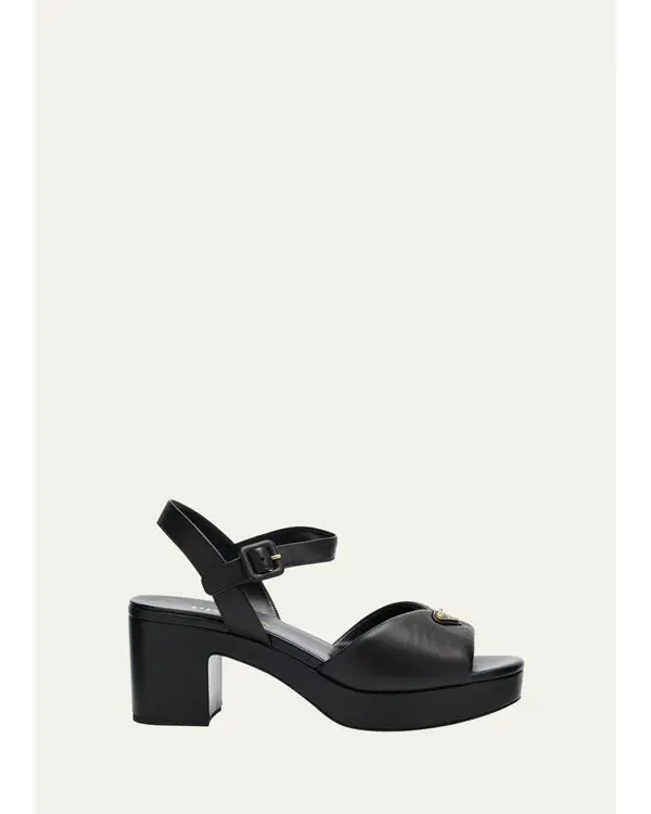 Prada Soft Nappa Platform Sandals - Nero