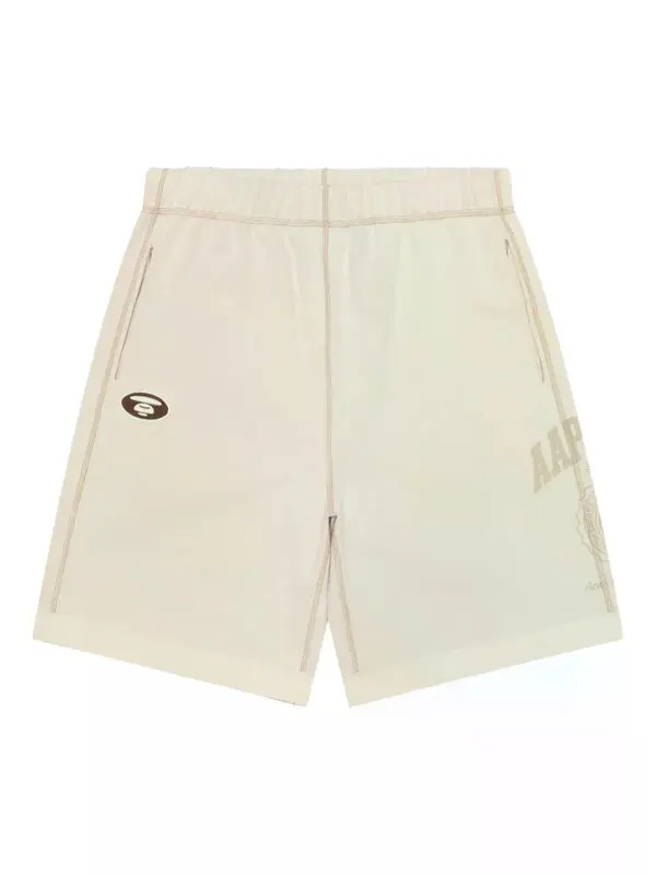 AAPE BY *A BATHING APE Graphic-print Track Shorts - Neutrals