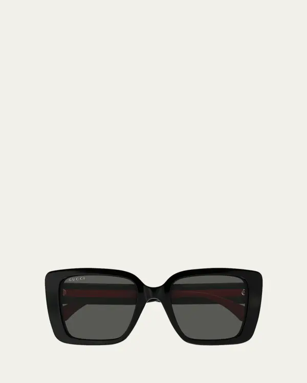 Gucci Recycled Acetate Rectangle Sunglasses - Black
