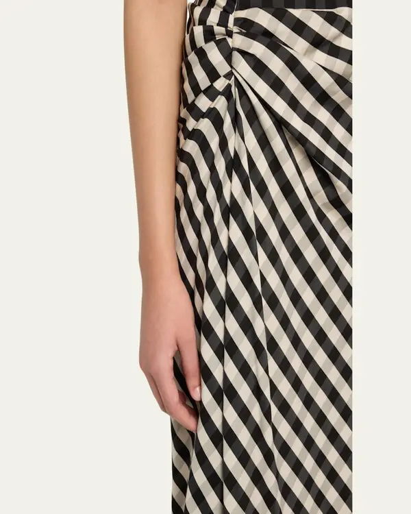 A.L.C. Check Midi Skirt - Blacktan