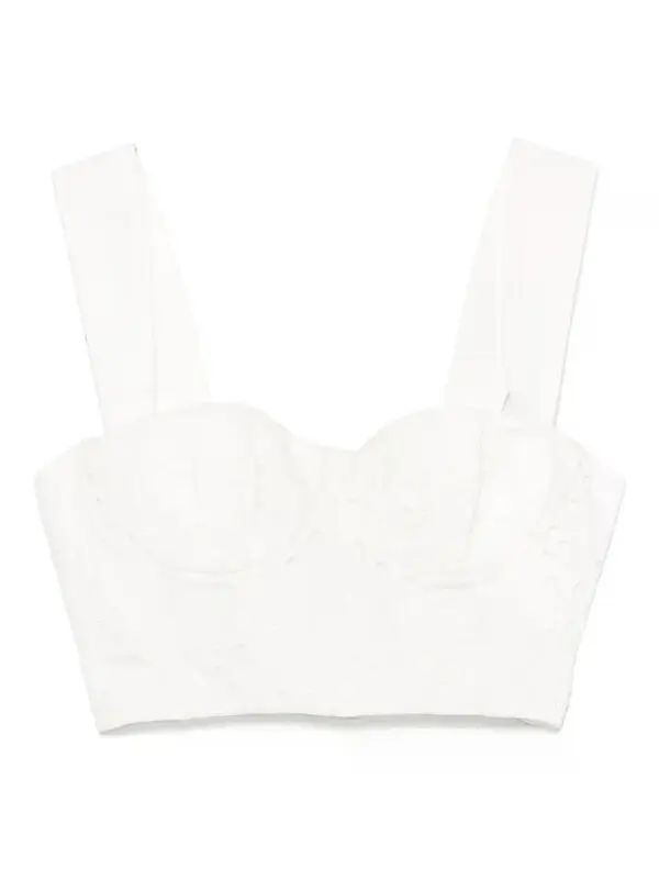 Hemant & Nandita Broderie-anglaise Top - White