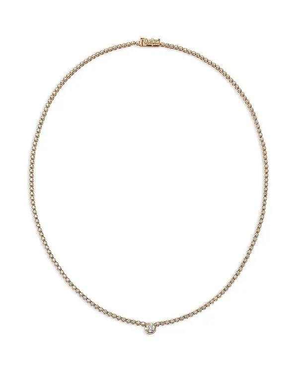 Bloomingdale'S Solitaire Station Tennis Necklace In 14k Yellow - Gold