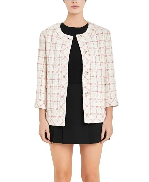 English Factory Tweed Boxy Jacket - Multi