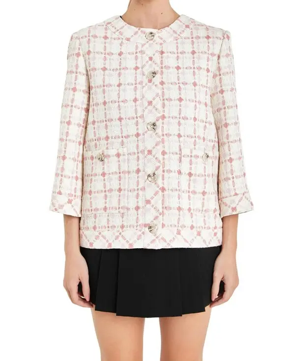 English Factory Tweed Boxy Jacket - Multi