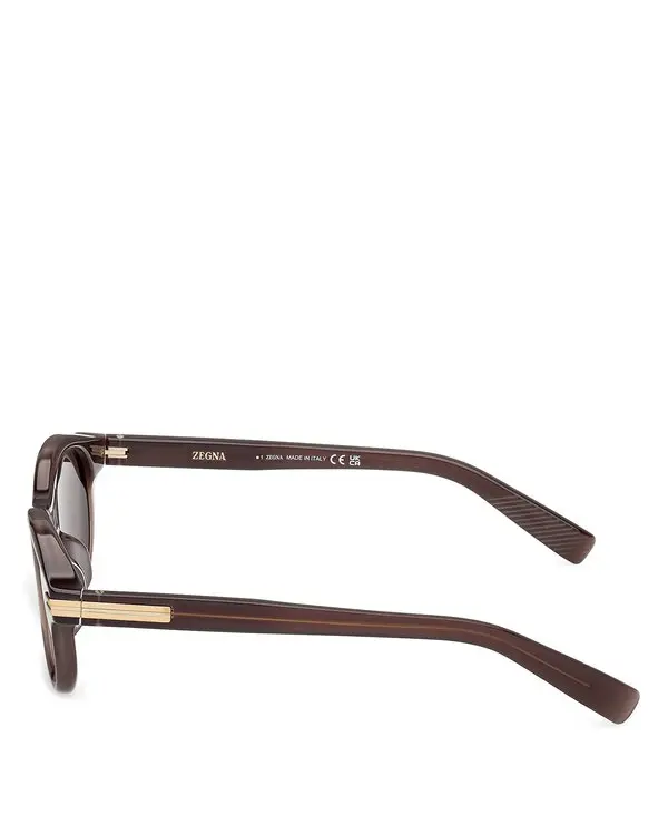 Zegna Round Sunglasses, 48mm - Brown/brown