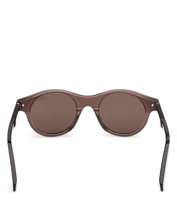 Zegna Round Sunglasses, 48mm - Brown/brown
