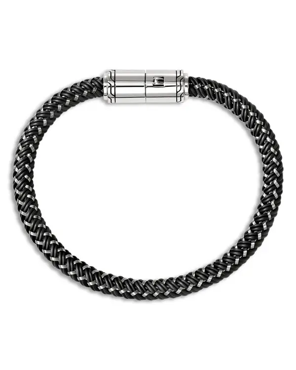 John Hardy Sterling Woven Rubber Bracelet