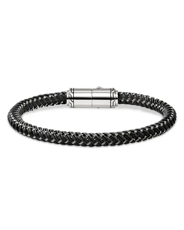 John Hardy Sterling Woven Rubber Bracelet