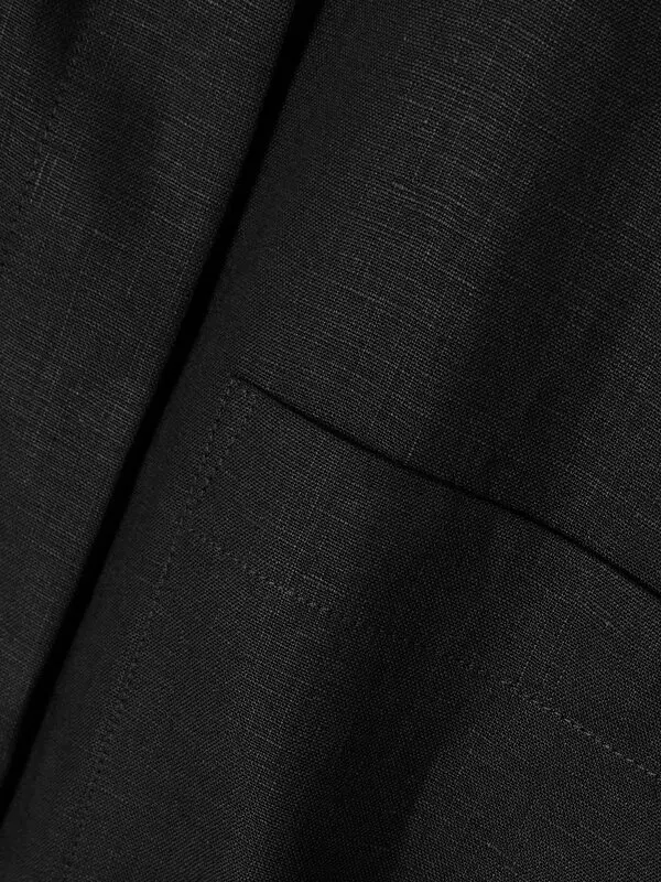 Another Tomorrow Linen Shirt - Black