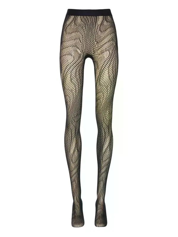 Wolford Snake Net Tights - Black
