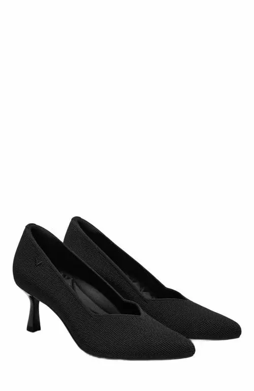 Vivaia Anna Pointed Toe Mid Heels - Black