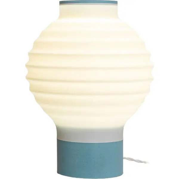 JONATHAN Y Asian Lantern 15" Vintage Traditional Plant-based Pla 3d Printed Dimmable Led Table Lamp - White/blue