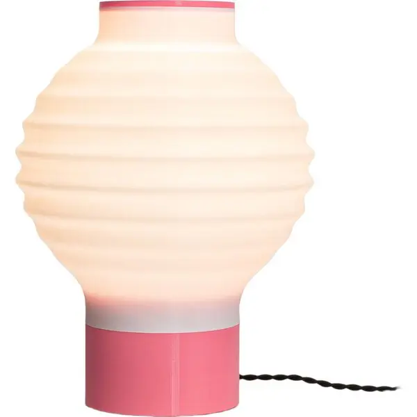JONATHAN Y Asian Lantern 15" Vintage Traditional Plant-based Pla 3d Printed Dimmable Led Table Lamp - White/hot Pink