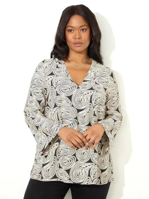 LIVE UNLIMITED Paisley Split Sleeve Blouse