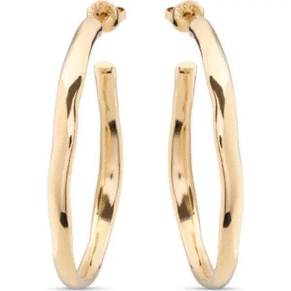 UNODE50 Sleek Open Hoop Earrings - Gold