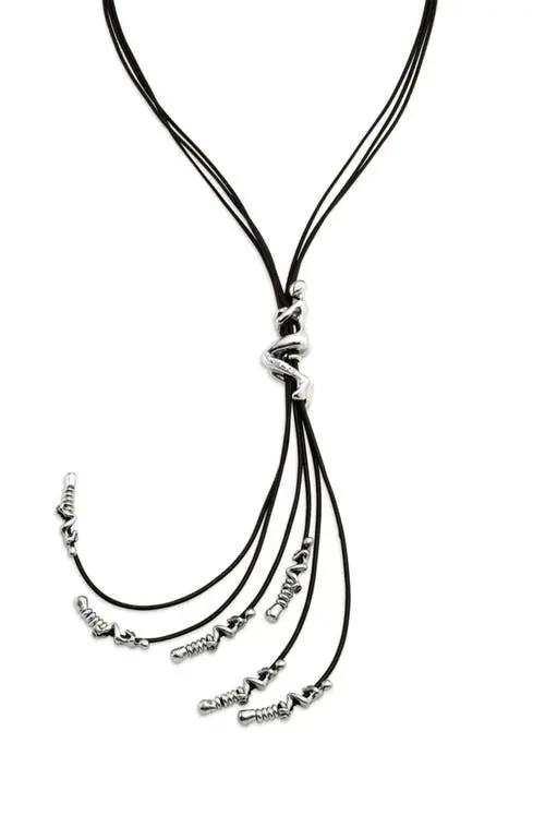 UNODE50 Sterling -plated Leather Necklace