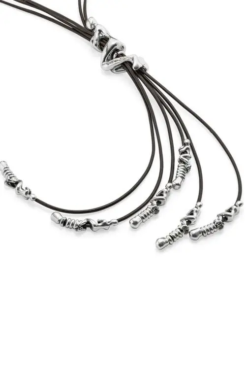 UNODE50 Sterling -plated Leather Necklace