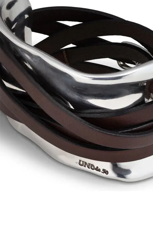 UNODE50 Sterling-plated Bracelet With Leather Strips