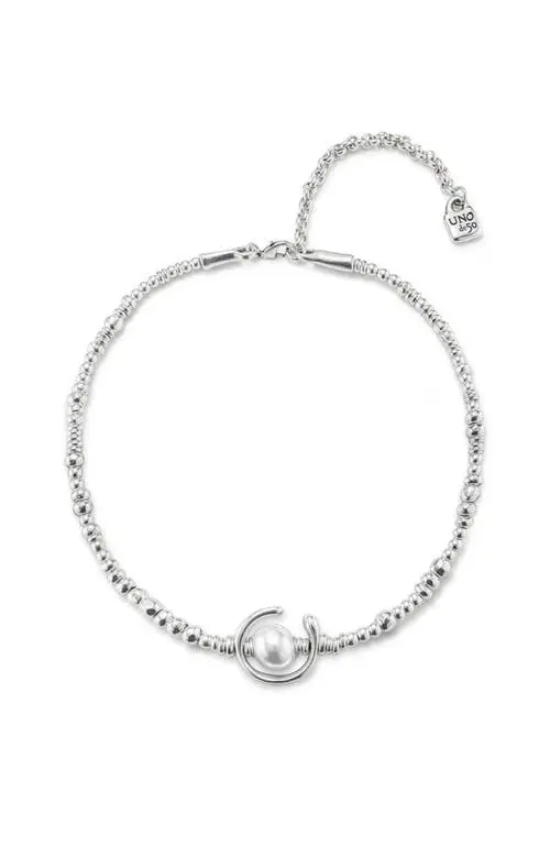 UNODE50 Sterling -plated Necklace With Pearl - Silver