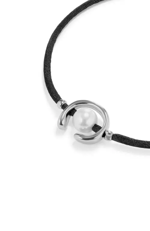 UNODE50 Threaded Bracelet With Pearl - Silver