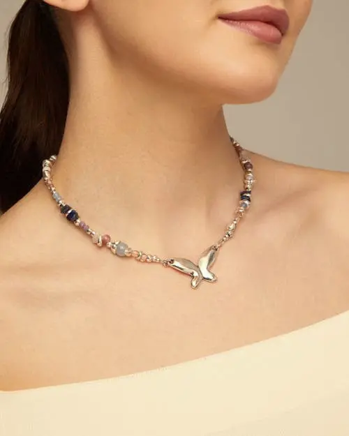 UNODE50 Crystal Beaded Butterfly Necklace