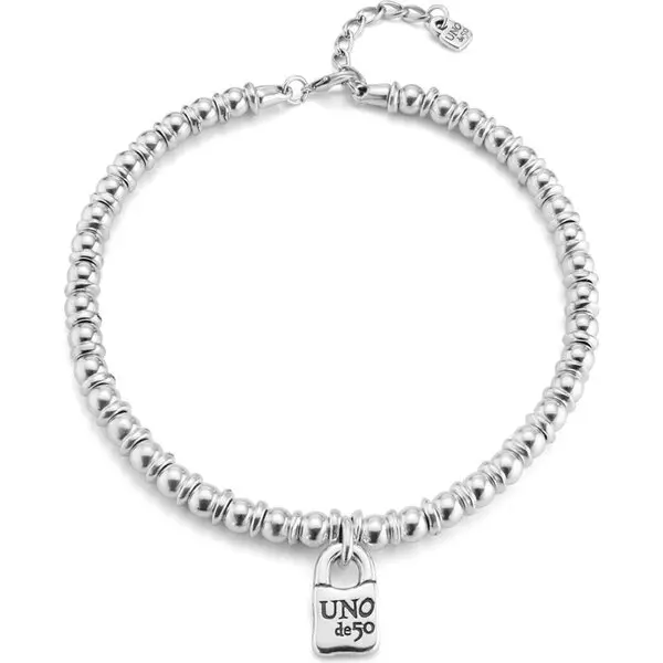 UNODE50 Padlock Charm Necklace - Silver
