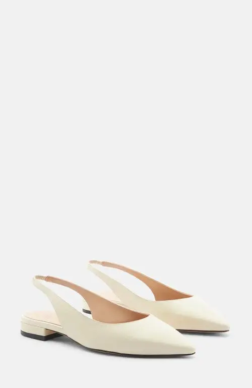 SCAROSSO Viviana Slingback Ballerinas - Cream - Calf