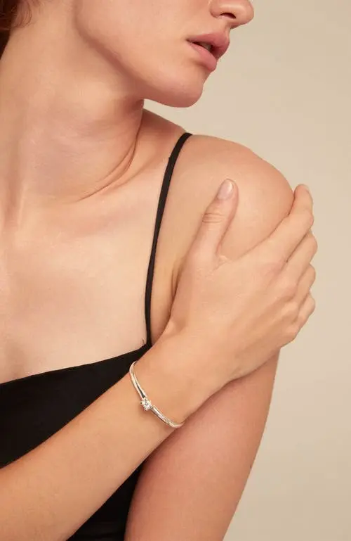 UNODE50 Zirconia Cuff Bracelet - Silver