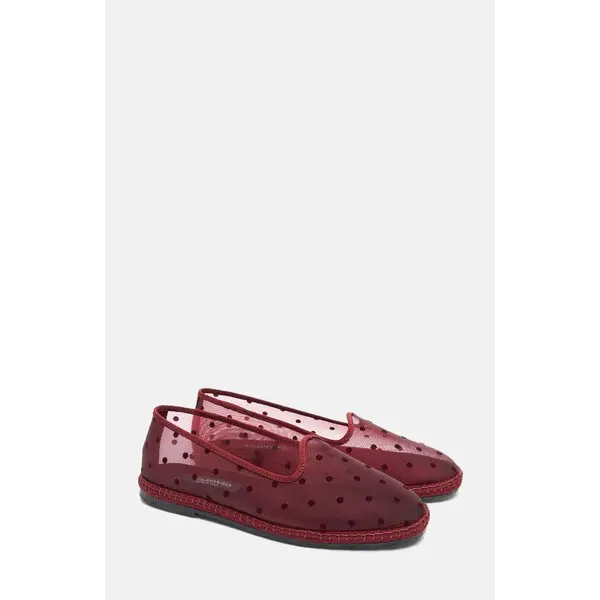 SCAROSSO Valentina Loafers - Burgundy - Mesh