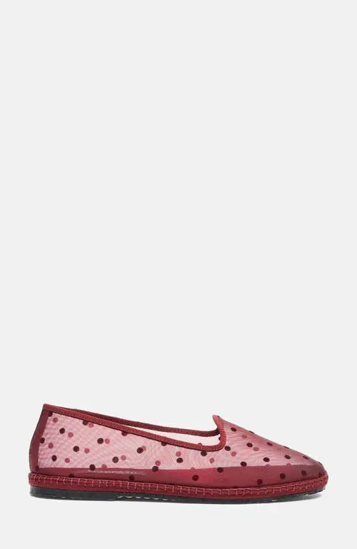SCAROSSO Valentina Loafers - Burgundy - Mesh