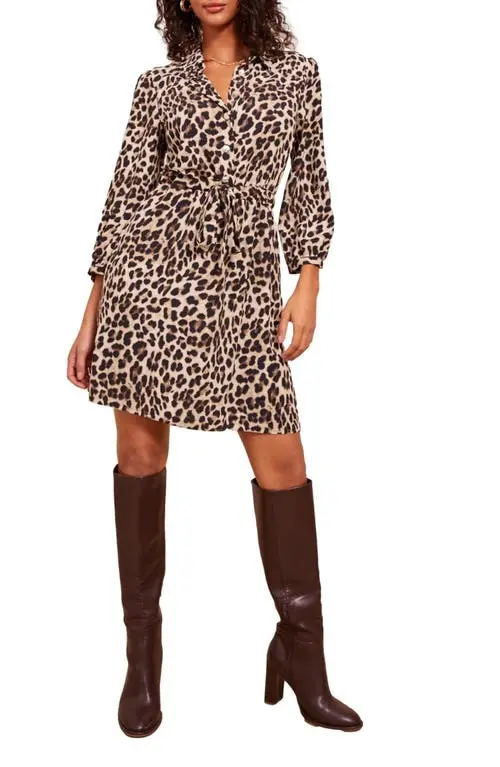 FRIENDS LIKE THESE Leopard Print Shirtdress - Brown