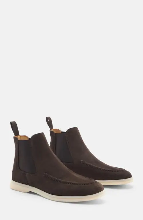 SCAROSSO Eugenia Chelsea Boots - Brown - Suede Leather