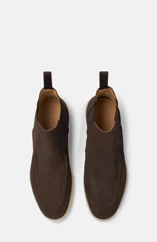 SCAROSSO Eugenia Chelsea Boots - Brown - Suede Leather