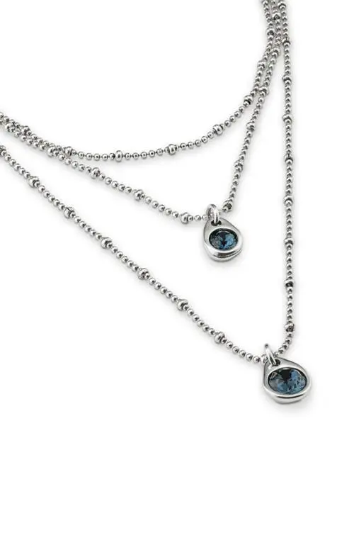 UNODE50 Sterling-plated Triple Pendant Necklace