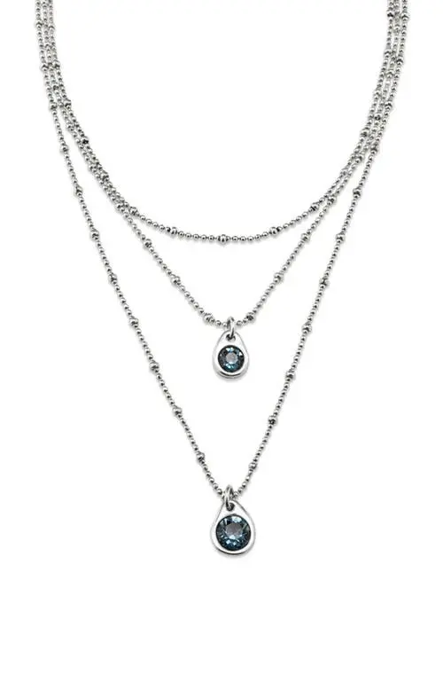 UNODE50 Sterling-plated Triple Pendant Necklace - Silver