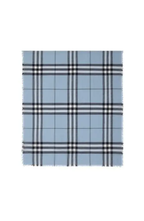 Burberry Wide Check Wool Scarf - Bank Blue