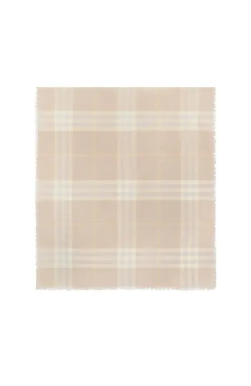 Burberry Wide Check Wool Scarf - Smoke